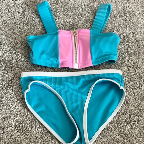 Justice | Swim | Justice Pink And Blue Kids Swim Bikini | Poshmark